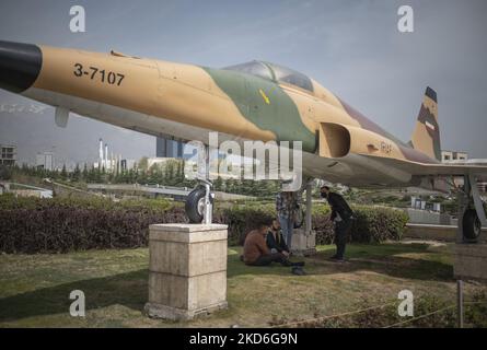 Iranian men spend their time in warm mineral water springs in Sarein ...