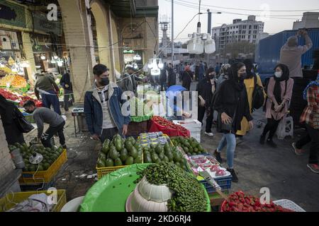 People walk at Tajrish traditional bazaar in northern Tehran, Iran ...