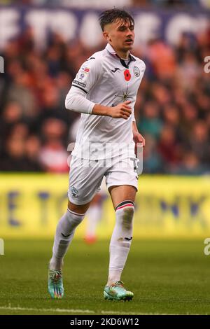 Luke Cundle #18 of Swansea City during the Emirates FA Cup Third Round ...