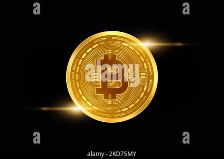 Bitcoin coin isolated on a simple background Stock Photo - Alamy