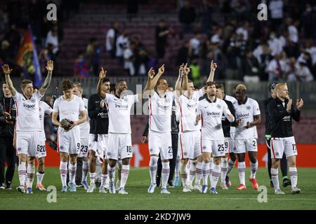 Eintracht Frankfurt player celebrating the victory during the second ...