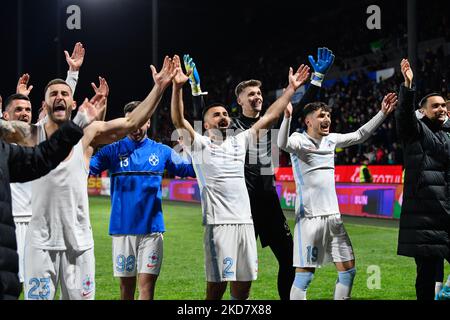 Stefan Tarnovanu of FCSB celebrating after the UEFA Europa League ...