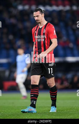 Zlatan Ibrahimovic of AC Milan looks on during the Serie A match ...