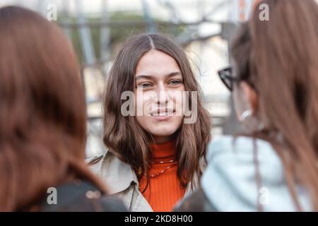 the singer Gaia Gozzi during the backstage portraits at concert for ...
