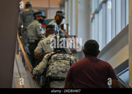 Members of the Quintana Roo Police patrol in the center of Tulum. On ...
