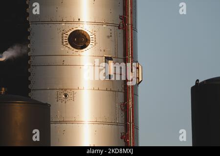 Starship 20 sits at the South Texas launch site in Boca Chica near ...