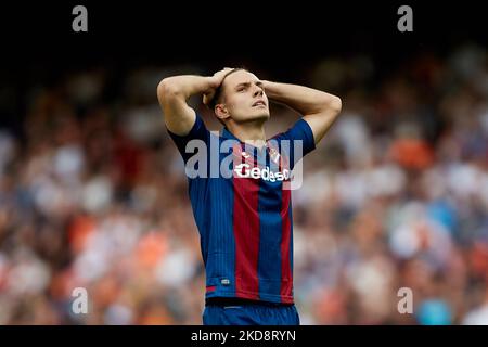 Dani Gomez of Levante UD during the La Liga Santander mach between ...