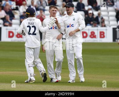 Dom Bess of Yorkshire celebrates the wicket of Will Rhodes of Durham ...