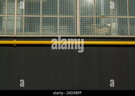 urban context - metropolitan, ventilation system, yellow pipe in ...