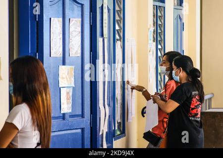 Scene inside polling precinct during the National and Local Elections ...