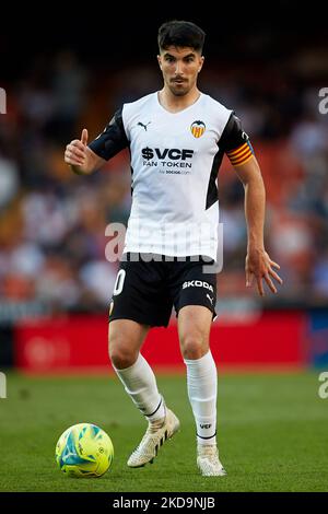 Carlos Soler of Valencia during the Santander League (La Liga) match ...