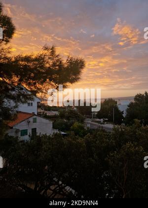 colorful sunset over Adriatic sea Stock Photo - Alamy