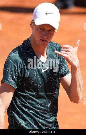 Jannik Sinner of Italy gestures during the Round Robin singles match ...