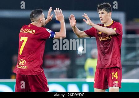 Eldor Shomurodov (AS Roma) celebrates his goal during the Italian ...