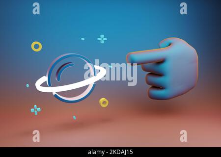 Beautiful illustrations abstract Hand index finger points to ...