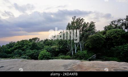 Beautiful scenic evening at the top of nandi hills during sunset. Top ...