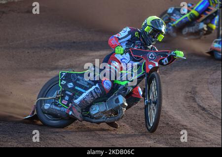 Tom Brennan in action for Belle Vue BikeRight Aces during the SGB Premiership match between ...