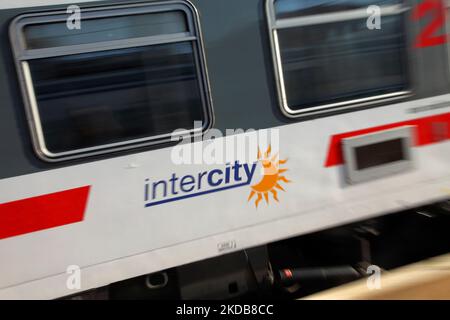 Italian railways (Trenitalia) second class intercity passenger carriage ...
