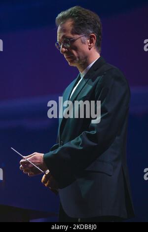 Gavin Greenaway, an English music composer and conductor seen during ...
