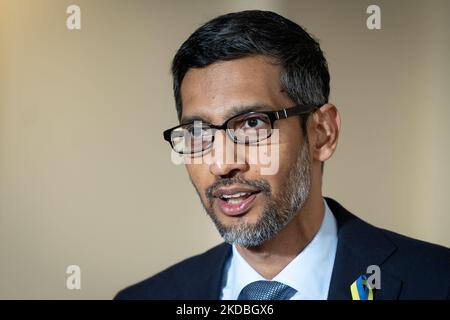 Alphabet CEO Sundar Pichai speaks at a Google I/O event in Mountain ...