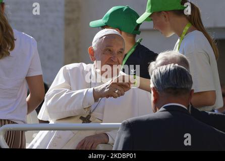 Pope Francis arrives to attend his weekly general audience in St ...