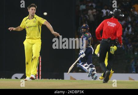 Sri Lankan batsman Charith Asalanka bats during the second Twenty20 ...