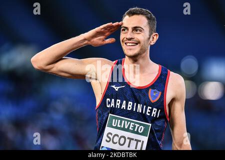 Edoardo Scotti of Italy celebrates after winning the 400m men at the ...