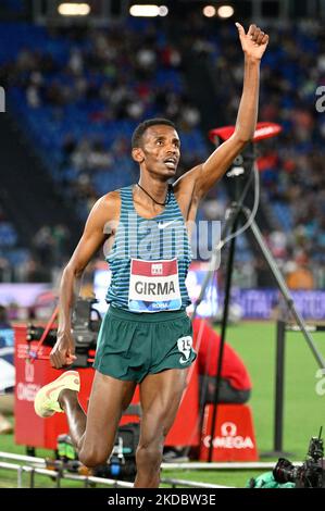 Lamecha Girma (ET) during the Wanda Diamond League Golden Gala meeting ...