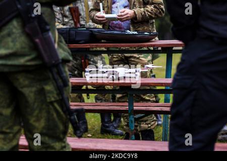 military exercises at the base for recruits. study of the work of a ...