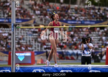 Iryna Gerashchenko of Ukraine competes in high jump women during the ...