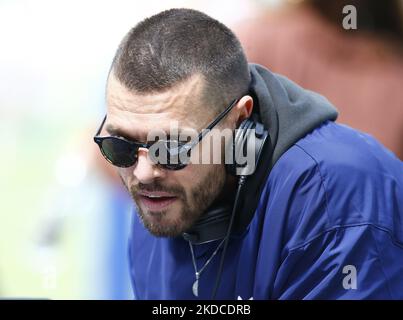 DJ Tony Perry before kick off during International Friendly between ...