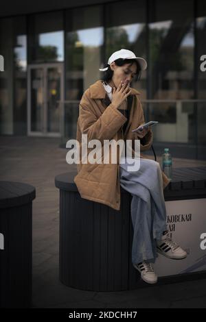 Street Style Moscow Fashion Week 24 June 2022, Moscow, Russia (Photo by ...