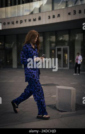 Street Style Moscow Fashion Week 26 June 2022, Moscow, Russia (Photo by ...