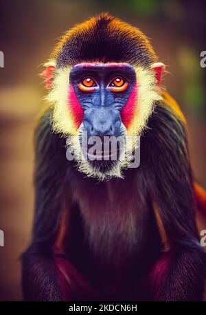 A vertical 3D rendering of a cute monkey Stock Photo - Alamy