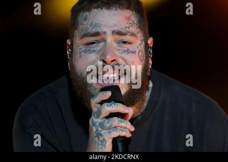 US rapper Post Malone performs on the fourth day of the the Rock in Rio ...