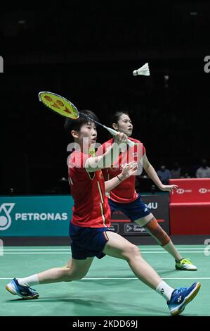 ZHANG Shu Xian of China in action during the womens semi finals doubles ...
