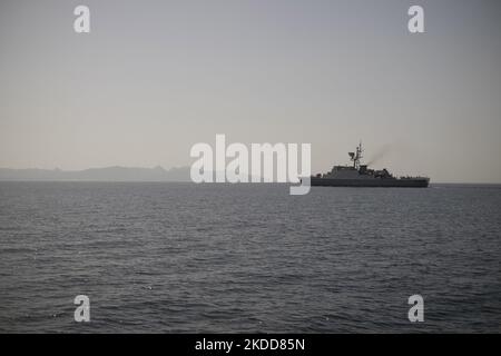 Iranian Navy Sahand warship sails along the Persian Gulf near the ...