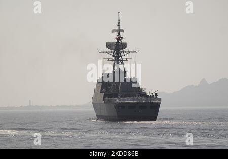 Iranian Navy Sahand warship sails along the Persian Gulf near the ...