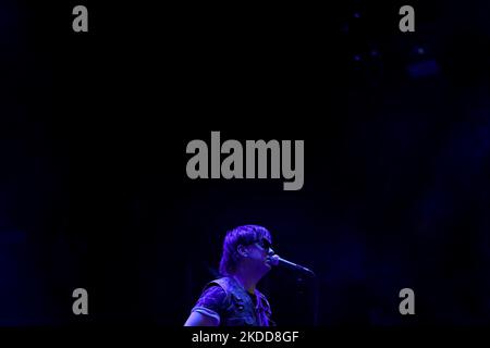 US rock band The Strokes lead singer Julian Casablancas performs on the ...