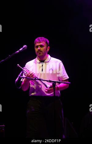 British indie pop singer Katy J Pearson performing with her band at the ...