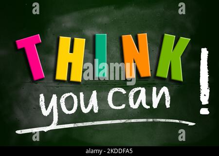 You can do it conceptual words on blackboard, 3d rendering Stock Photo - Alamy