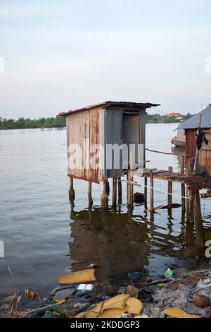 Riverside Tin Shack Toilet Kep Cambodia Stock Photo - Alamy