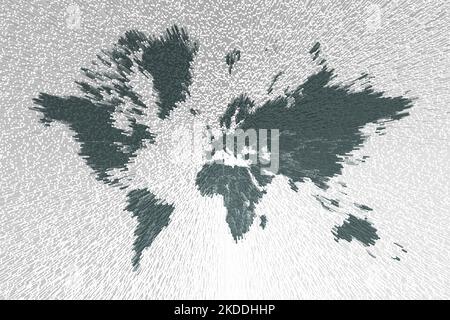 High-resolution map of the world split into individual countries. High ...