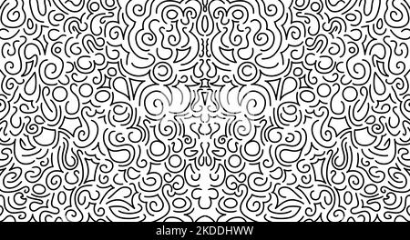 Intricate Hand drawn abstract spiraling pattern symmetrically drawn ...