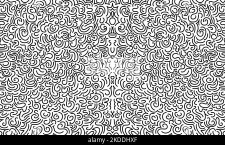 Intricate Hand drawn abstract spiraling pattern symmetrically drawn ...