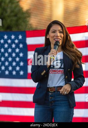 The Republican U.S. House nominee, Yesli Vega at a campaign rally with ...