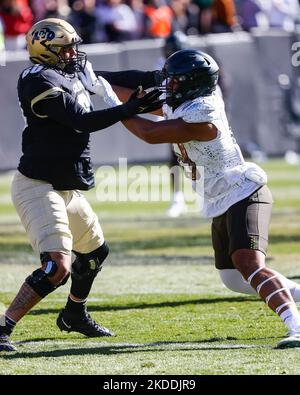 Colorado Buffaloes offensive lineman Jake Wiley (60) in action during ...