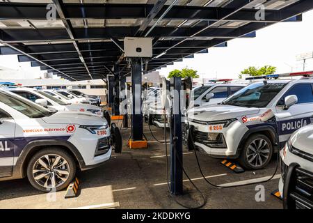 Electric patrols in the yard of the municipal police of Hermosillo ...
