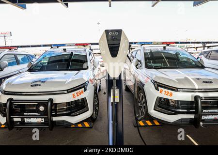 Electric patrols in the yard of the municipal police of Hermosillo ...