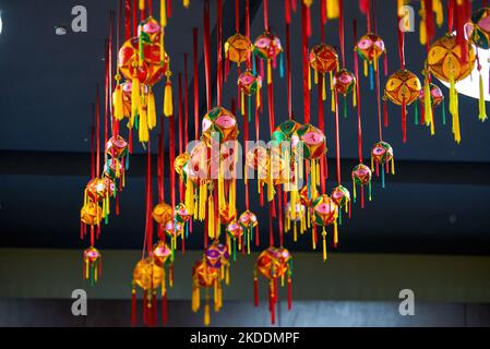 A pile of hanging traditional hydrangeas in Guangxi, China Stock Photo ...